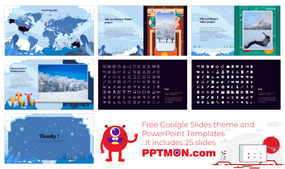 Winter Holiday Newsletter Google Slides PowerPoint Template