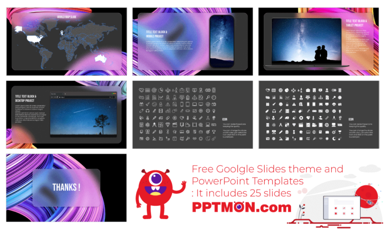 Colorful Twisted Flow Google Slides Theme PowerPoint Templates
