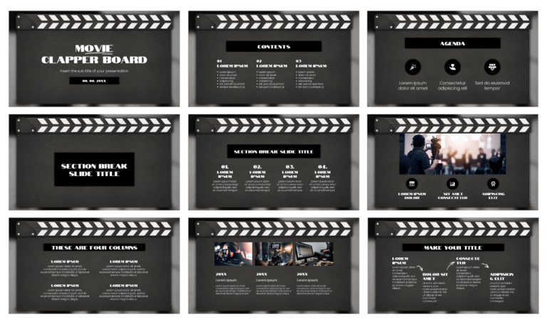 Movie Clapper Board Google Slides Themes PowerPoint Templates
