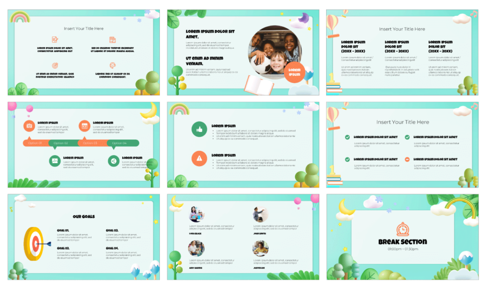 School Subject for Kids Google Slides Theme PowerPoint Template
