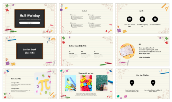 Math Education Workshop Google Slides PowerPoint Templates