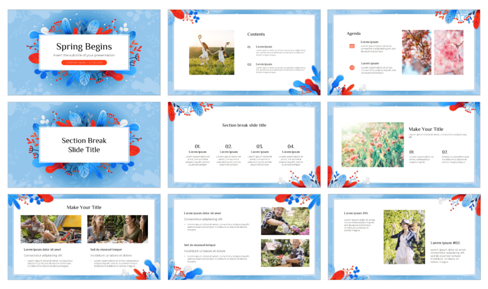 Spring Begins Free Google Slides Theme PowerPoint Template