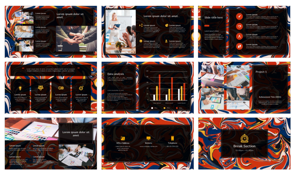 Liquid Art Newsletter Free Google Slides PowerPoint Template
