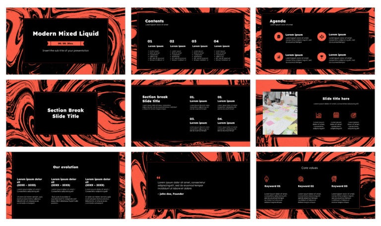 Modern Mixed Liquid Free Google Slides PowerPoint Template