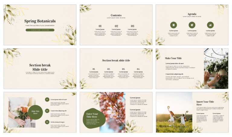 Spring Botanicals Free Google Slides Theme PowerPoint Template