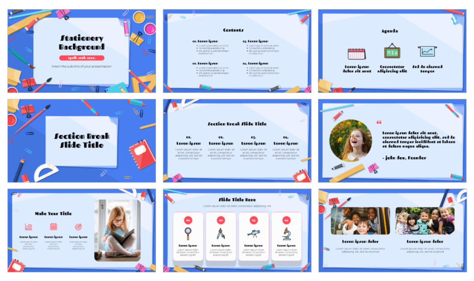 Stationery Background Free Google Slides PowerPoint Template