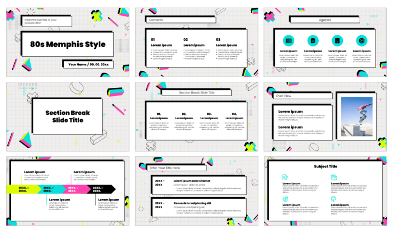 80s Memphis Style Google Slides Theme PowerPoint Template