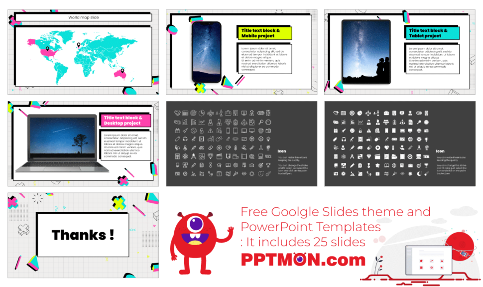 80s Memphis Style Google Slides Theme PowerPoint Template
