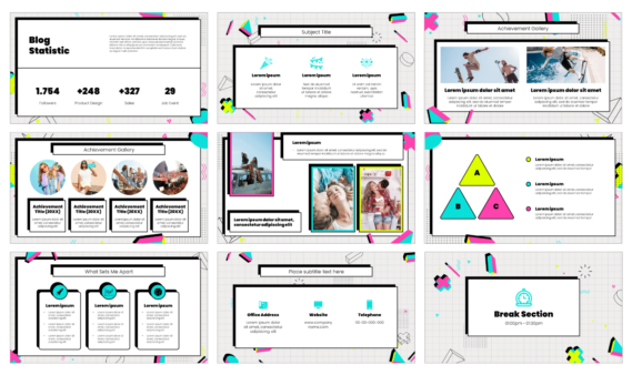 80s Memphis Style Google Slides Theme PowerPoint Template