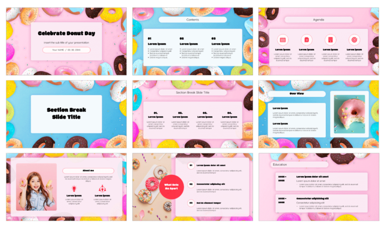 Celebrate Donut Day Google Slides Theme PowerPoint Template