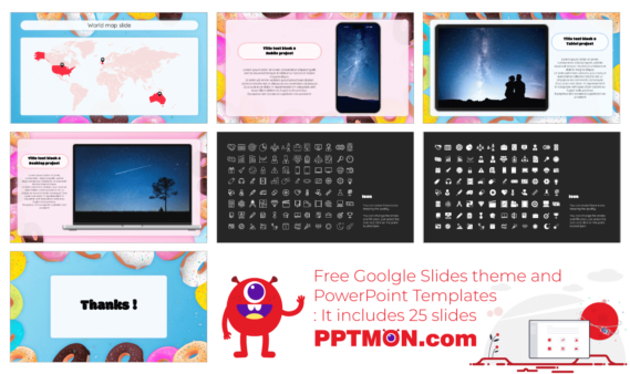 Celebrate Donut Day Google Slides Theme PowerPoint Template
