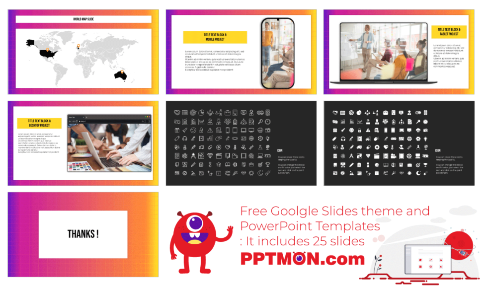 Gradient Grid Newsletter Free Google Slides PowerPoint Template