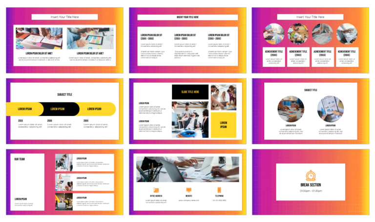 Gradient Grid Newsletter Free Google Slides PowerPoint Template