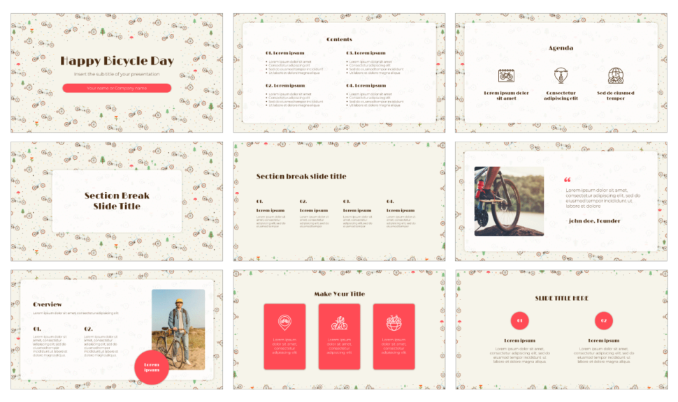Happy Bicycle Day Google Slides Theme PowerPoint Template