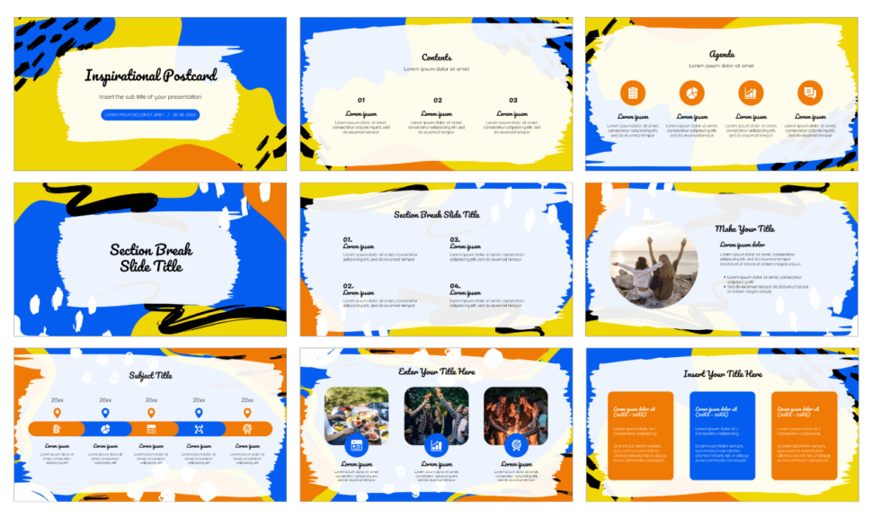Inspirational Postcard Google Slides Theme PowerPoint Template