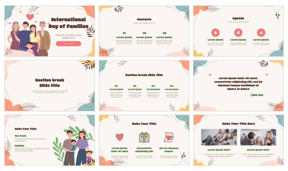 International Day of Families Google Slides PowerPoint Template