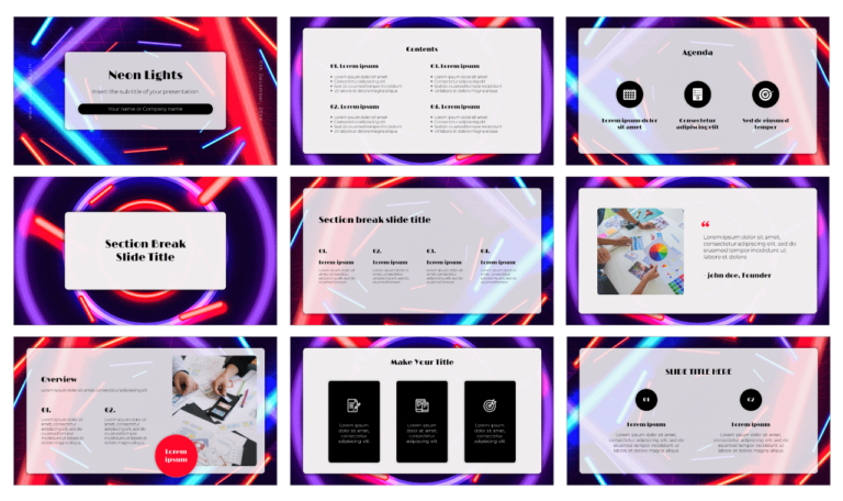 Neon Lights Free Google Slides Theme and PowerPoint Template