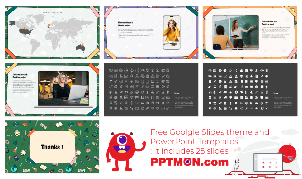 School Life Free Google Slides Theme and PowerPoint Template