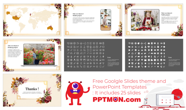 Elegant Floral Collection Free Google Slides PowerPoint Template