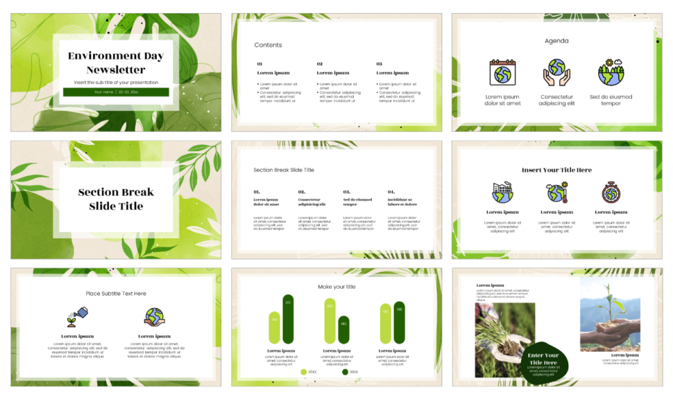 Environment Day Newsletter Google Slides PowerPoint Template