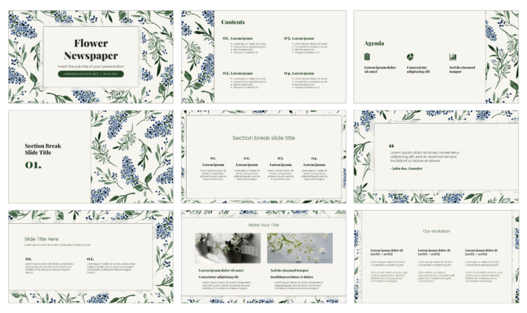 Flower Newspaper Free Google Slides PowerPoint Template
