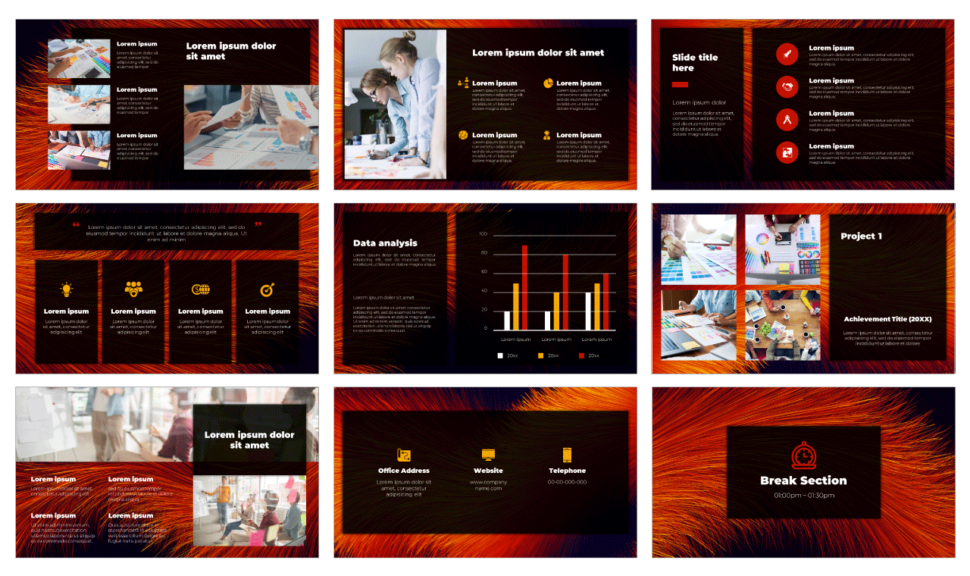 Gradients Fur Texture Google Slides Theme PowerPoint Template
