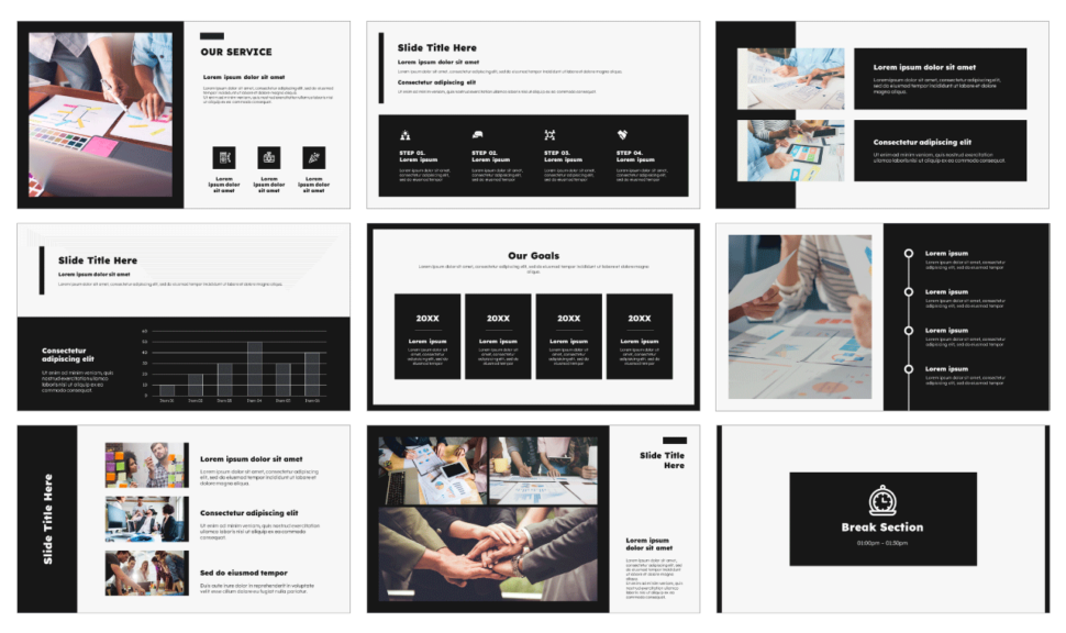 Grayscale Pitch Deck Free Google Slides PowerPoint Template