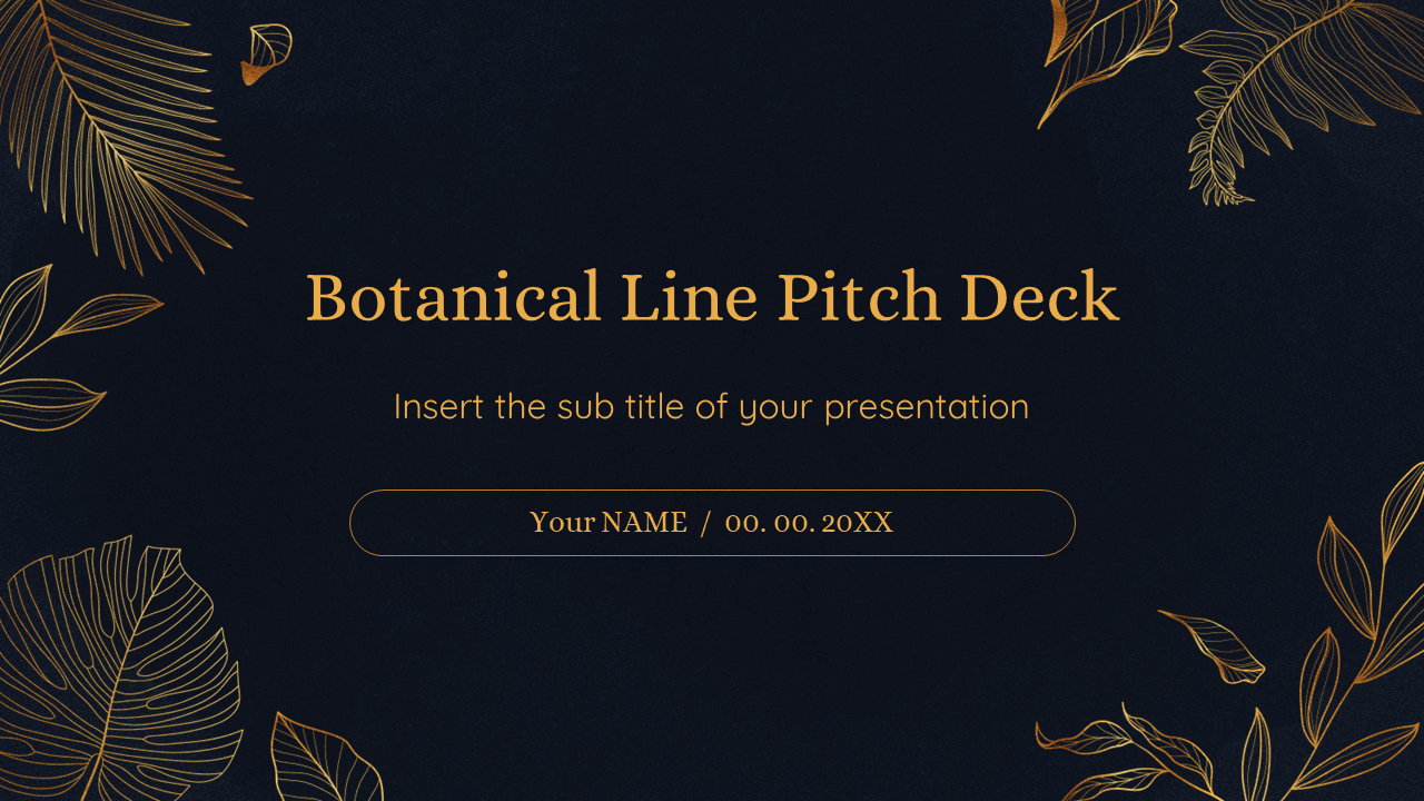 Botanical Line Pitch Deck Free Google Slides PowerPoint Template
