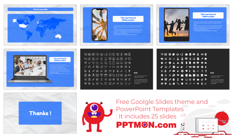 Checkered Paper Design Free Google Slides PowerPoint Template