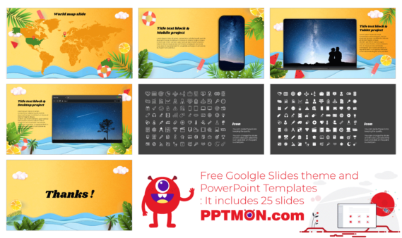 Happy Summer Holidays Free Google Slides PowerPoint Template