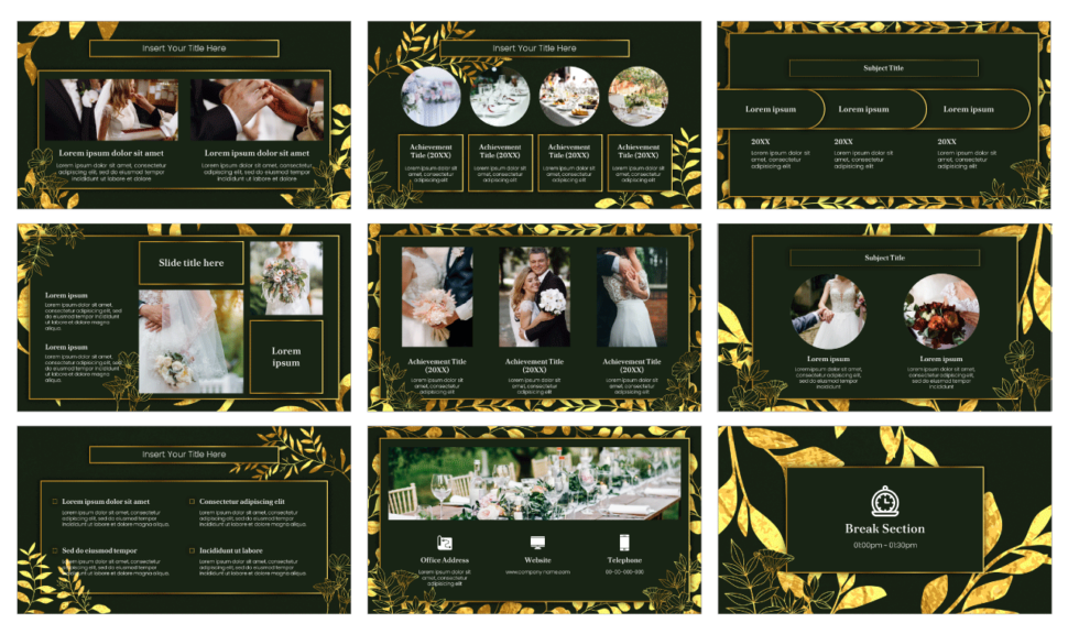 Luxury Wedding Invitation Google Slides PowerPoint Template