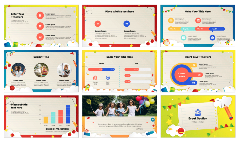 School Admission Free Google Slides Theme PowerPoint Template