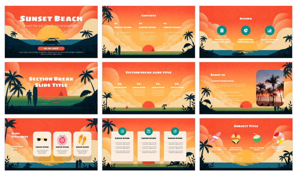 Sunset Beach Free Google Slides Themes PowerPoint Templates