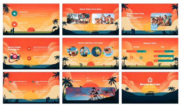 Sunset Beach Free Google Slides Themes PowerPoint Templates