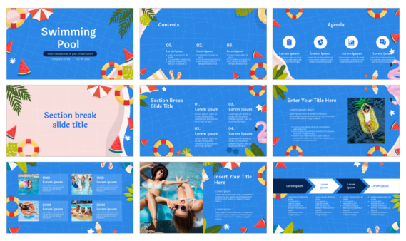 Swimming Pool Free Google Slides Theme PowerPoint Template