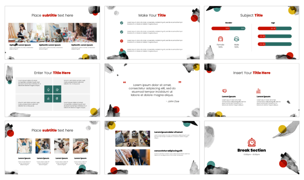 Watercolor Workshop Google Slides Theme PowerPoint Template