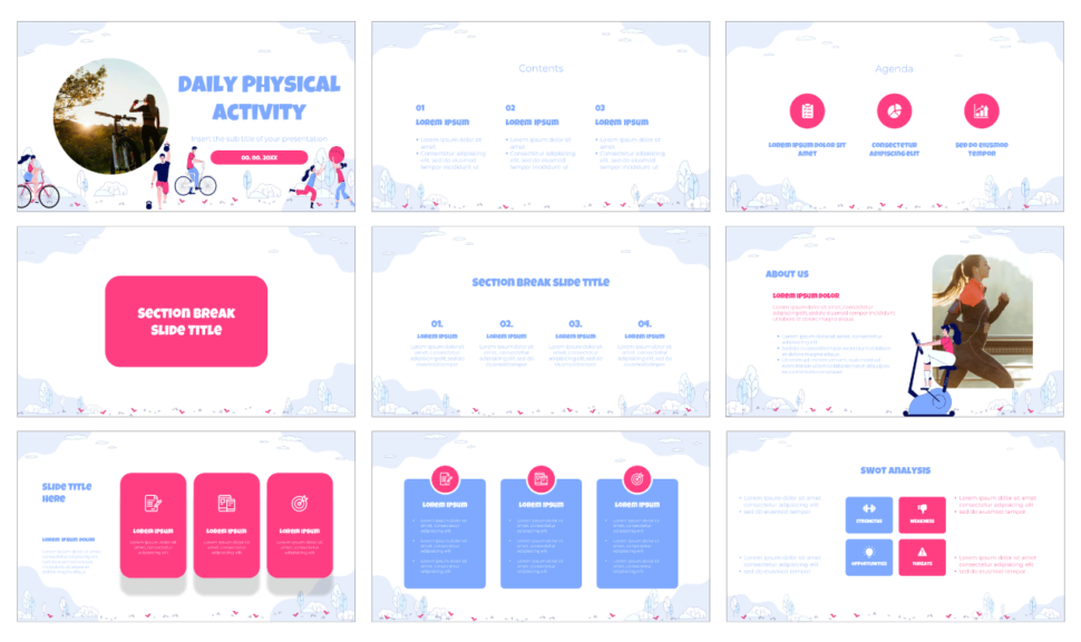 Daily Physical Activity Google Slides Theme PowerPoint Template