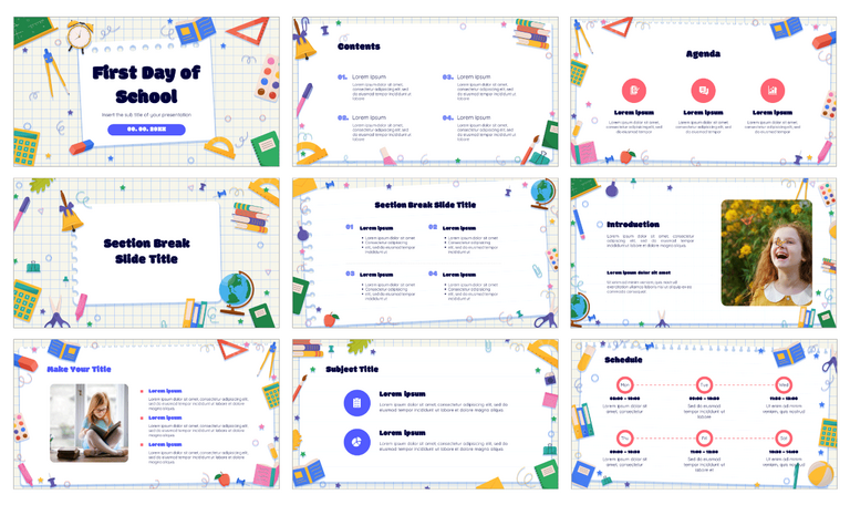 First Day of School Free Google Slides PowerPoint Templates