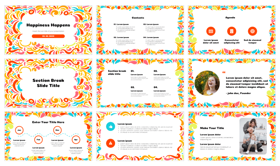 Happiness Happens Free Google Slides PowerPoint Templates