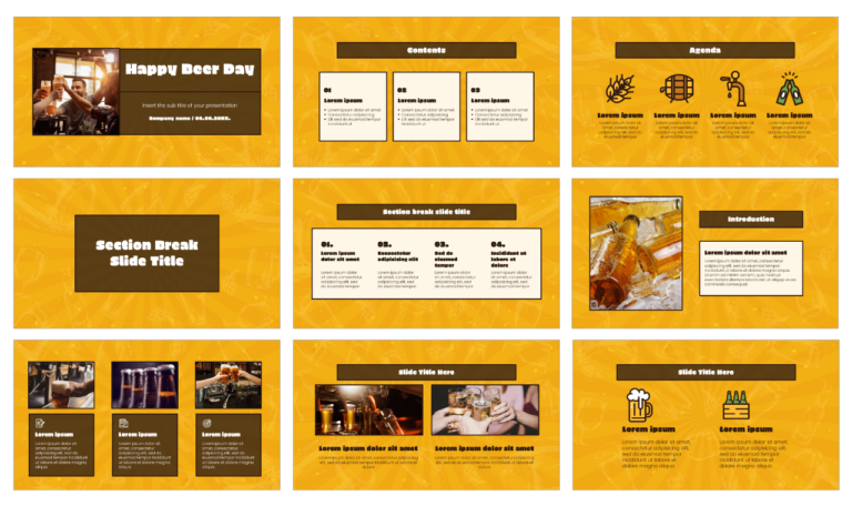 Happy International Beer Day Google Slides PowerPoint Template