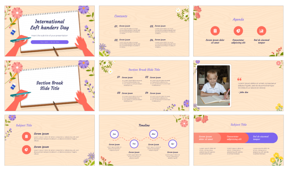 Left handers Day Free Google Slides Theme PowerPoint Template