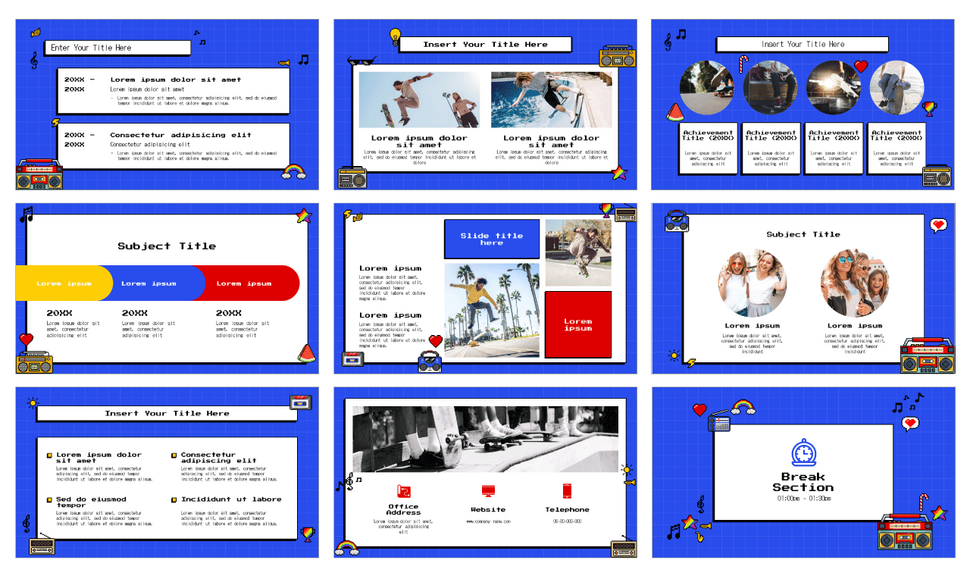 Retro Pixel Radio Presentation Free Google Slides Templates