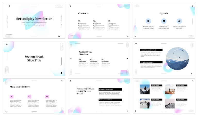 Serendipity Newsletter Free Google Slides PowerPoint Templates