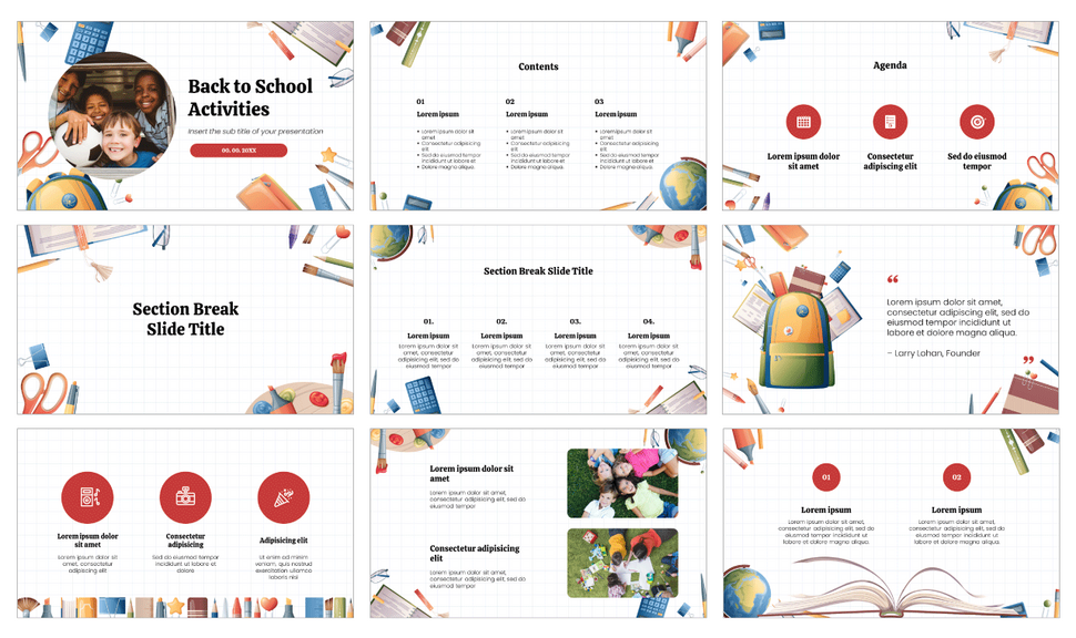 Back to School Activities Free Google Slides PowerPoint Templates