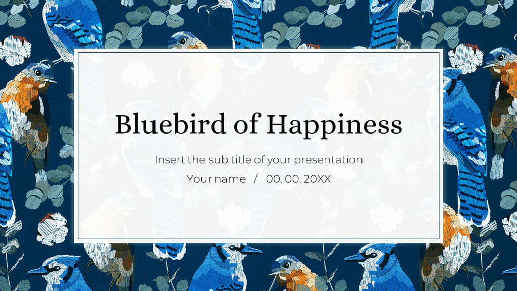 Bluebird of Happiness - Free Powerpoint templates and Google Slides themes