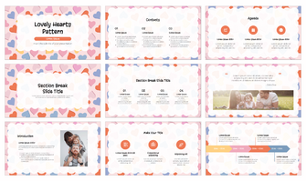 Lovely Hearts Pattern Google Slides Theme PowerPoint Template