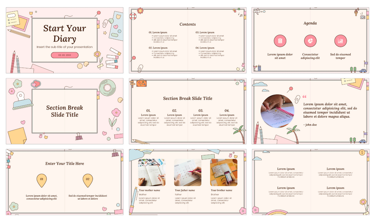 Start Your Diary Free Google Slides Themes PowerPoint Templates