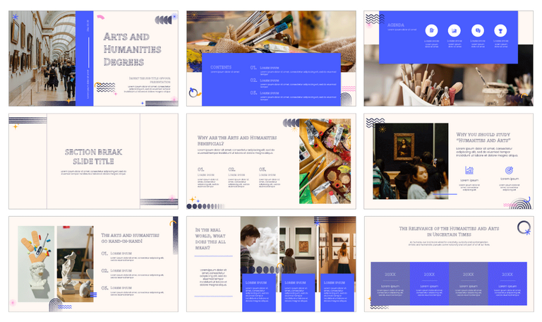 Arts and Humanities Degrees Google Slides PowerPoint Templates