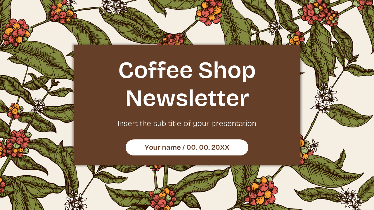 Coffee Shop Newsletter Free Google Slides PowerPoint Templates