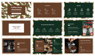 Coffee Shop Newsletter Free Google Slides PowerPoint Templates